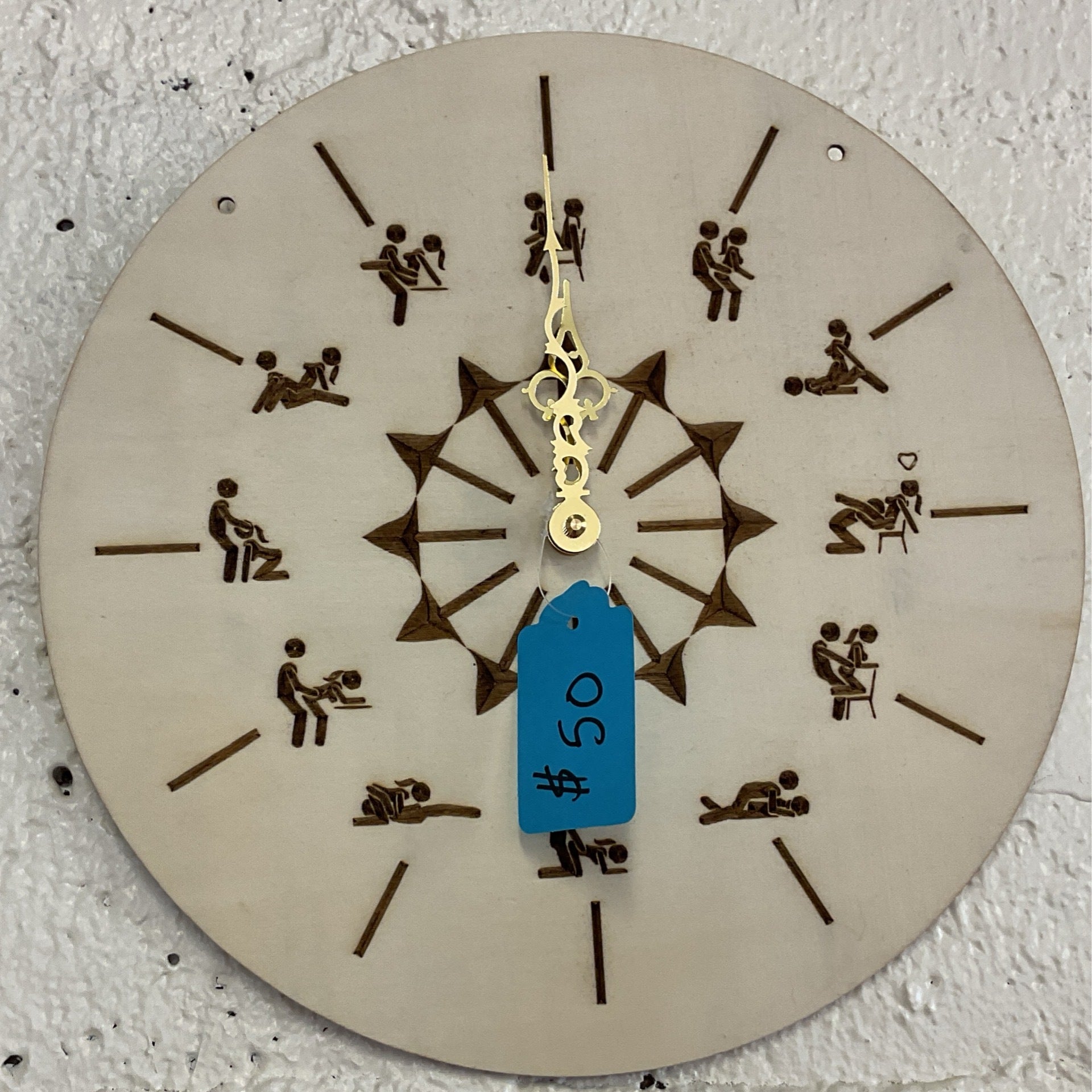 Naked Rick Positions Clock LARGE | Overlap